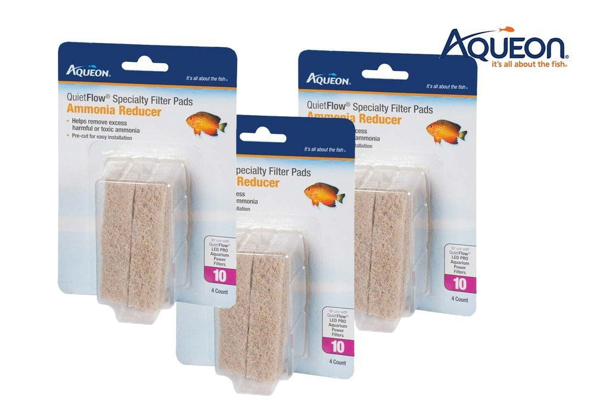 3Pack Aqueon Quiet Flow 10 Ammonia Reducing Specialty Filter Pad 4CT ...