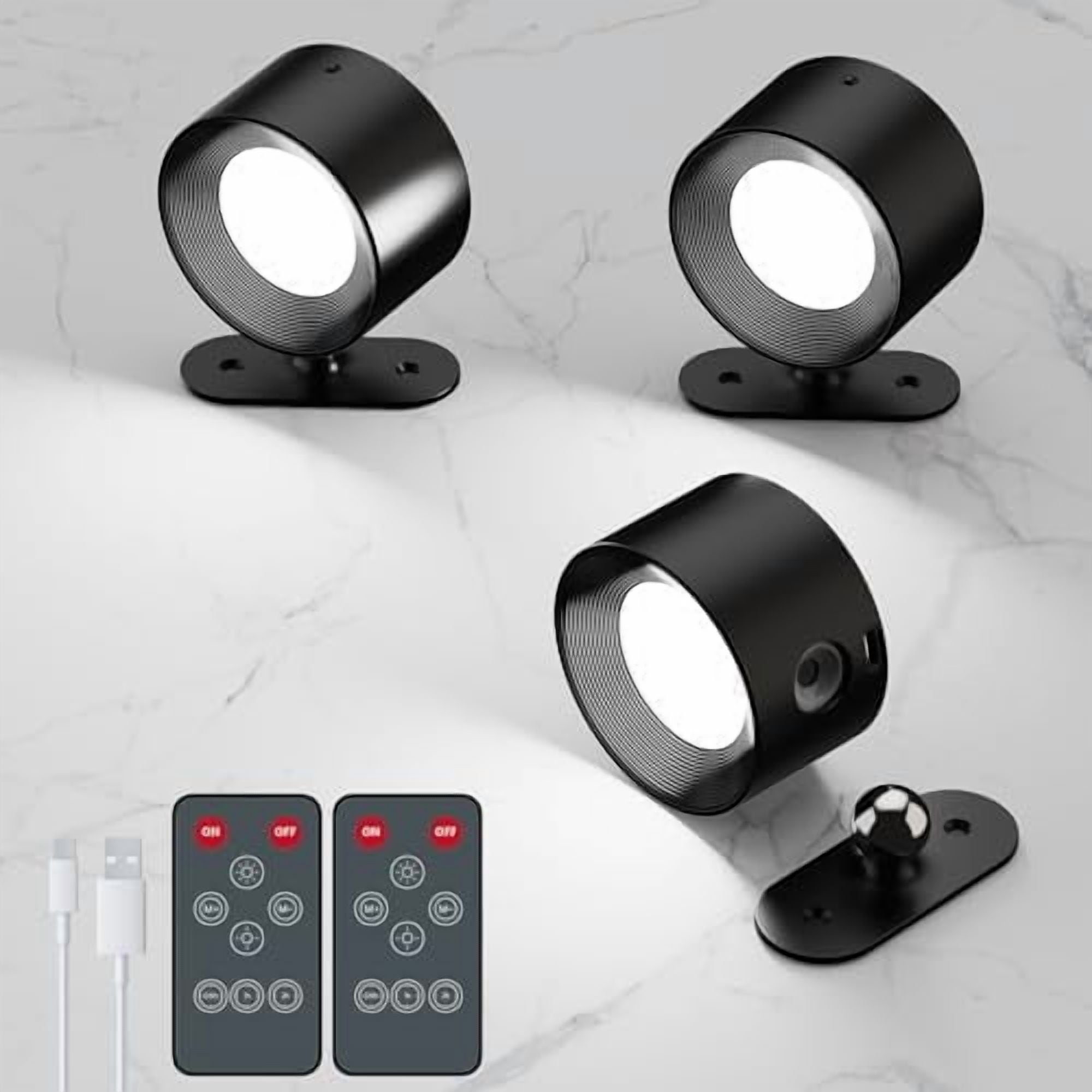 3Pack Battery Operated Wall Sconce, 3 Color Modes 3 Brightness Levels ...