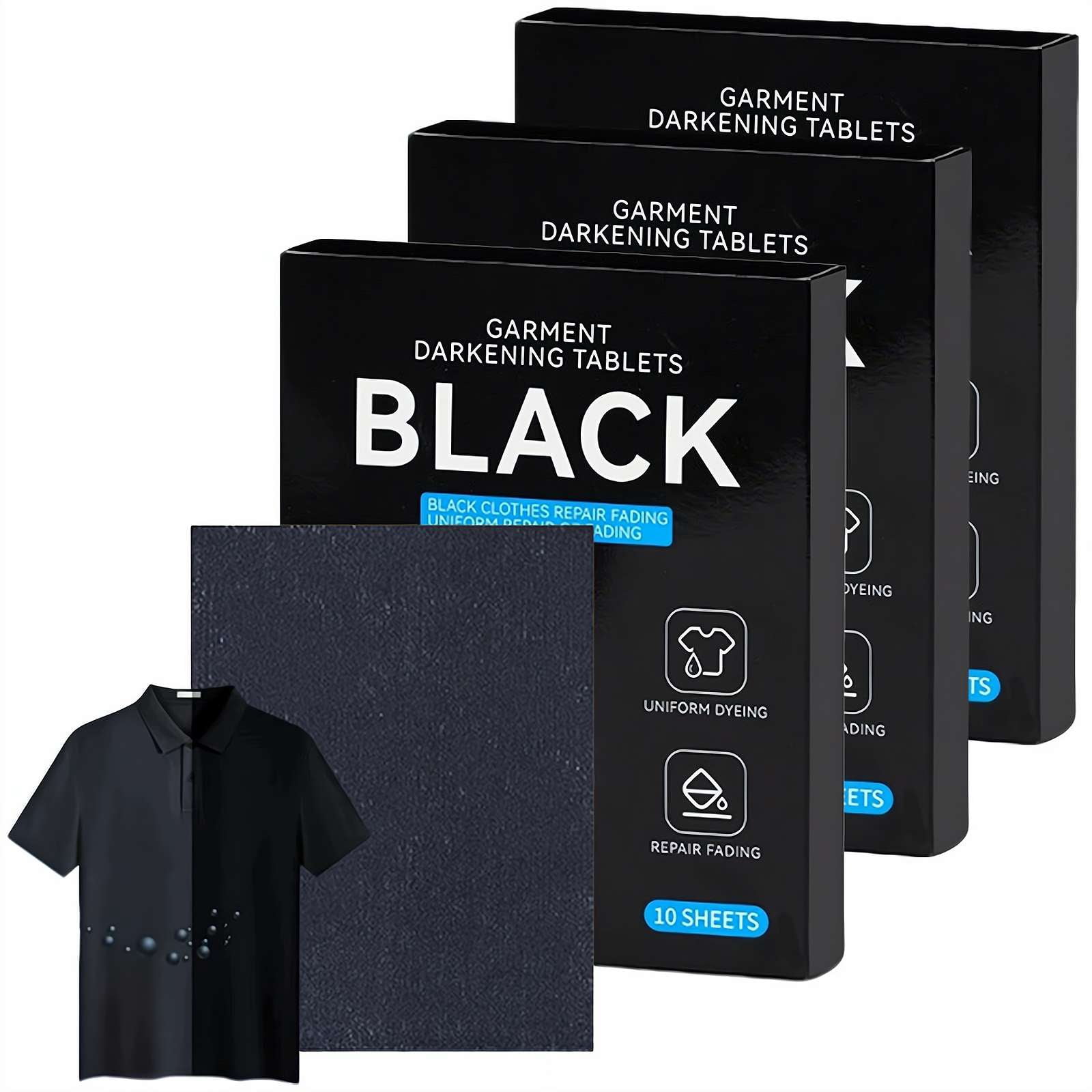 3Pack Black Clothes Dye Laundry Sheets, Fabric Color Restorer Darkening ...