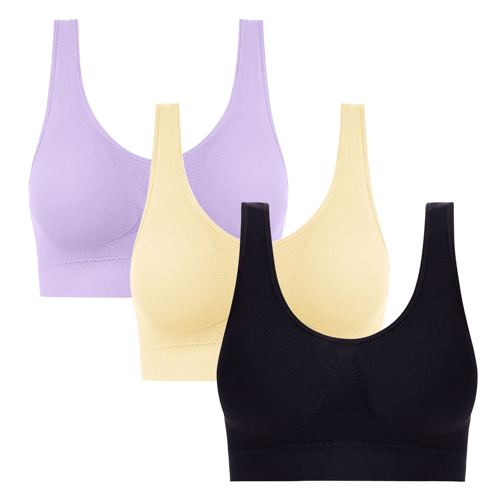 3Pack Bras for Womens Push Up Full Coverage Stretchy Comfy T-Shirt Bra ...