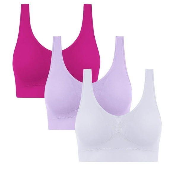 3Pack Bras for Womens Stretchy Comfy T-Shirt Bra Push Up Full Coverage ...