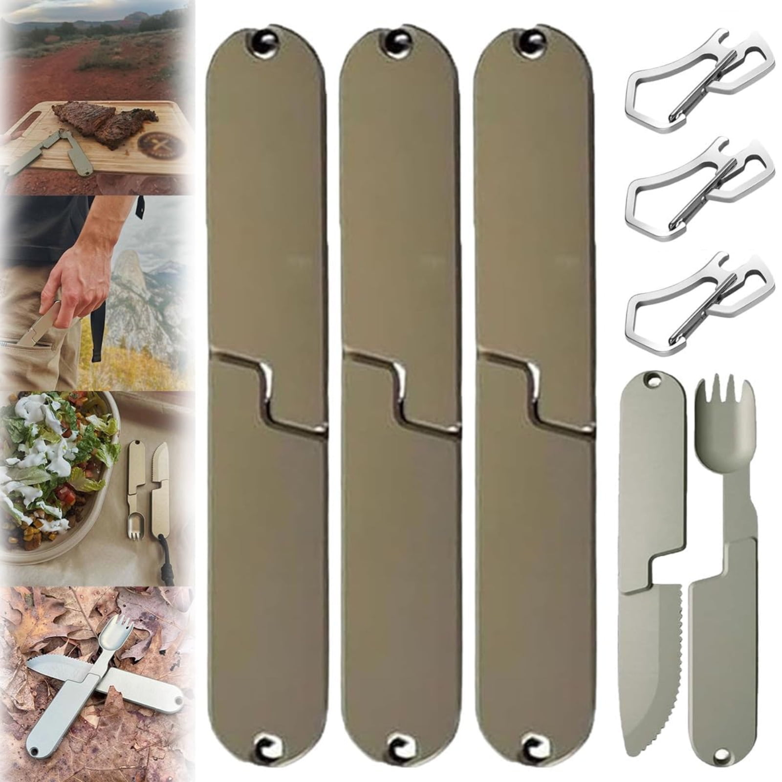 3Pack Camping Eating Utensils Set, Kopak Utensil Set, 2 in 1 Camping ...