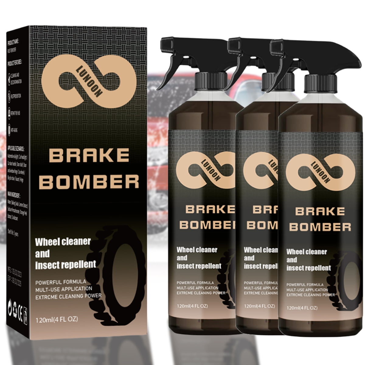 3Pack Car Wheel Cleaner Spray, Powerful Non-Acid Truck & Car Wheel ...