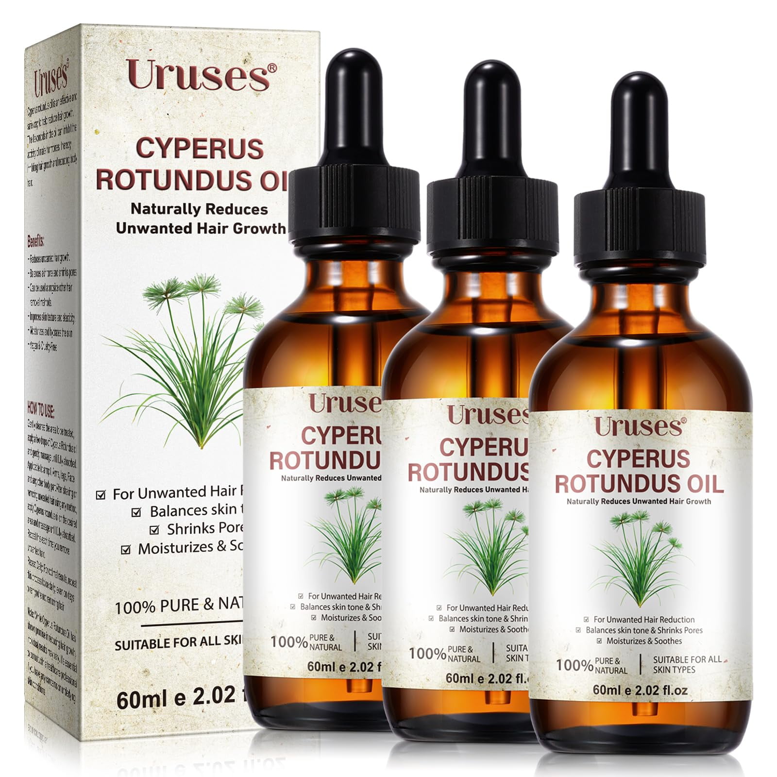 3Pack Cyperus Rotundus Oil, MZF22 Natural Cyperus Rotundus Oil for Hair ...