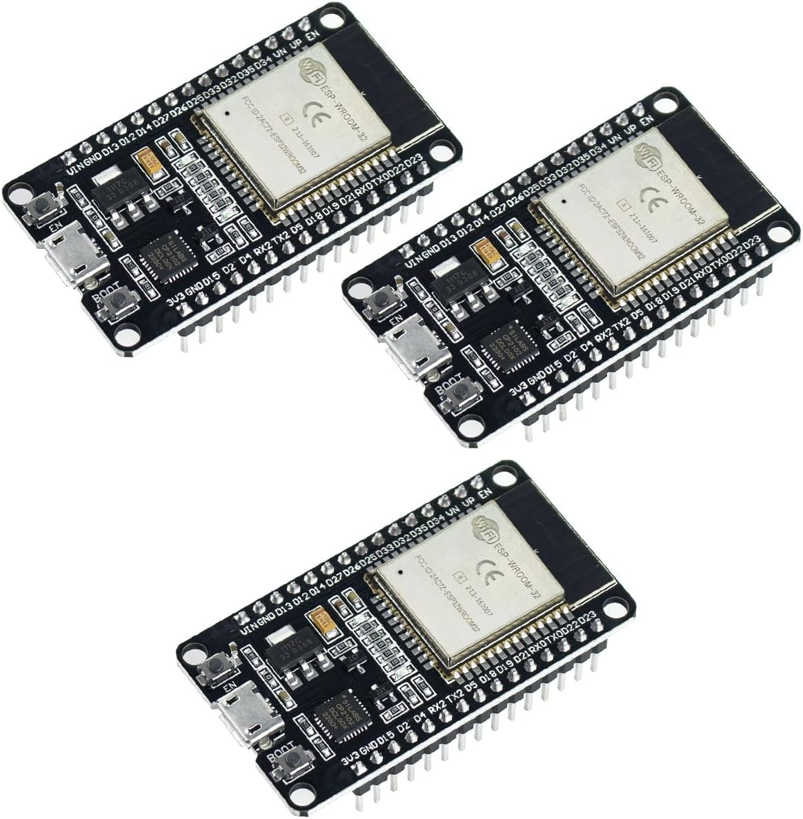 3Pack ESP32 ESP-WROOM-32 Development Board WiFi Bluetooth CP2102 Dual ...