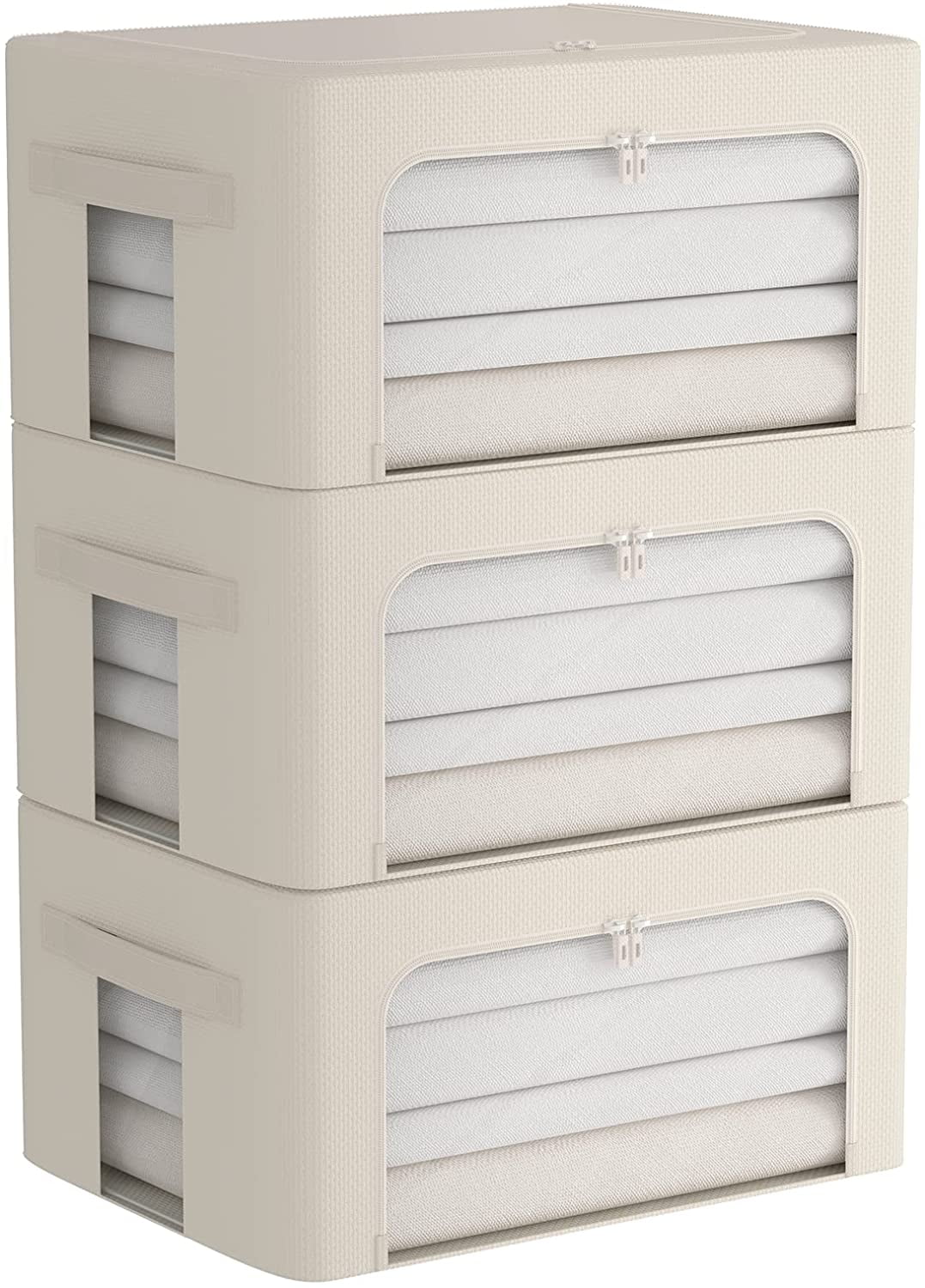 3Pack Frame Storage Box - Clothes Storage Bin Bags Oxford Fabric ...