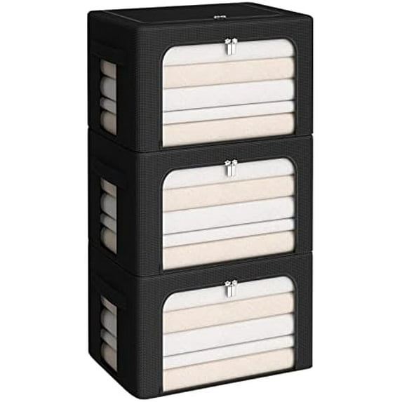 3Pack Frame Storage Box - Clothes Storage Bin Bags Oxford Fabric ...