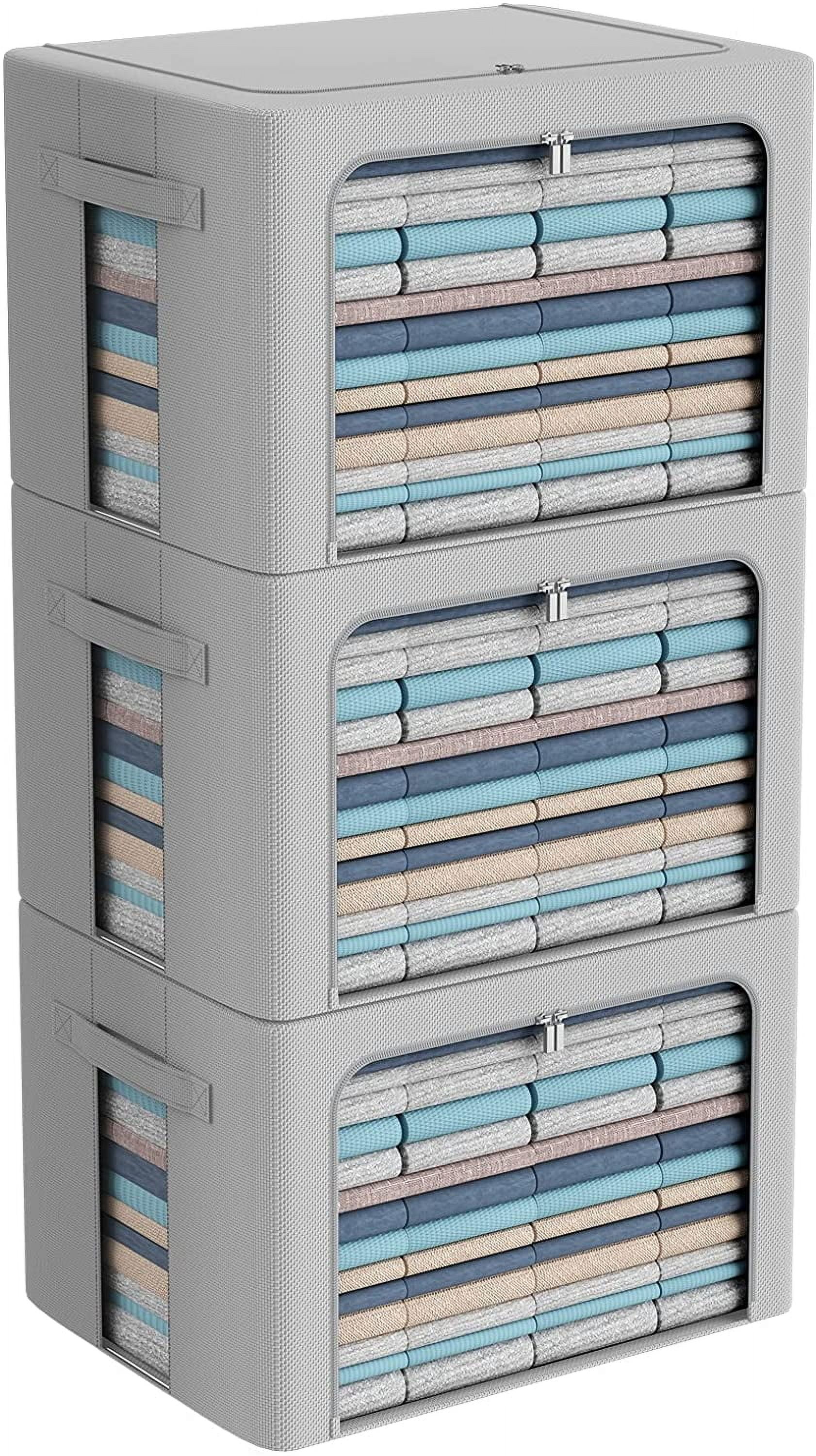 3Pack Frame Storage Box - Clothes Storage Bin Bags Oxford Fabric ...