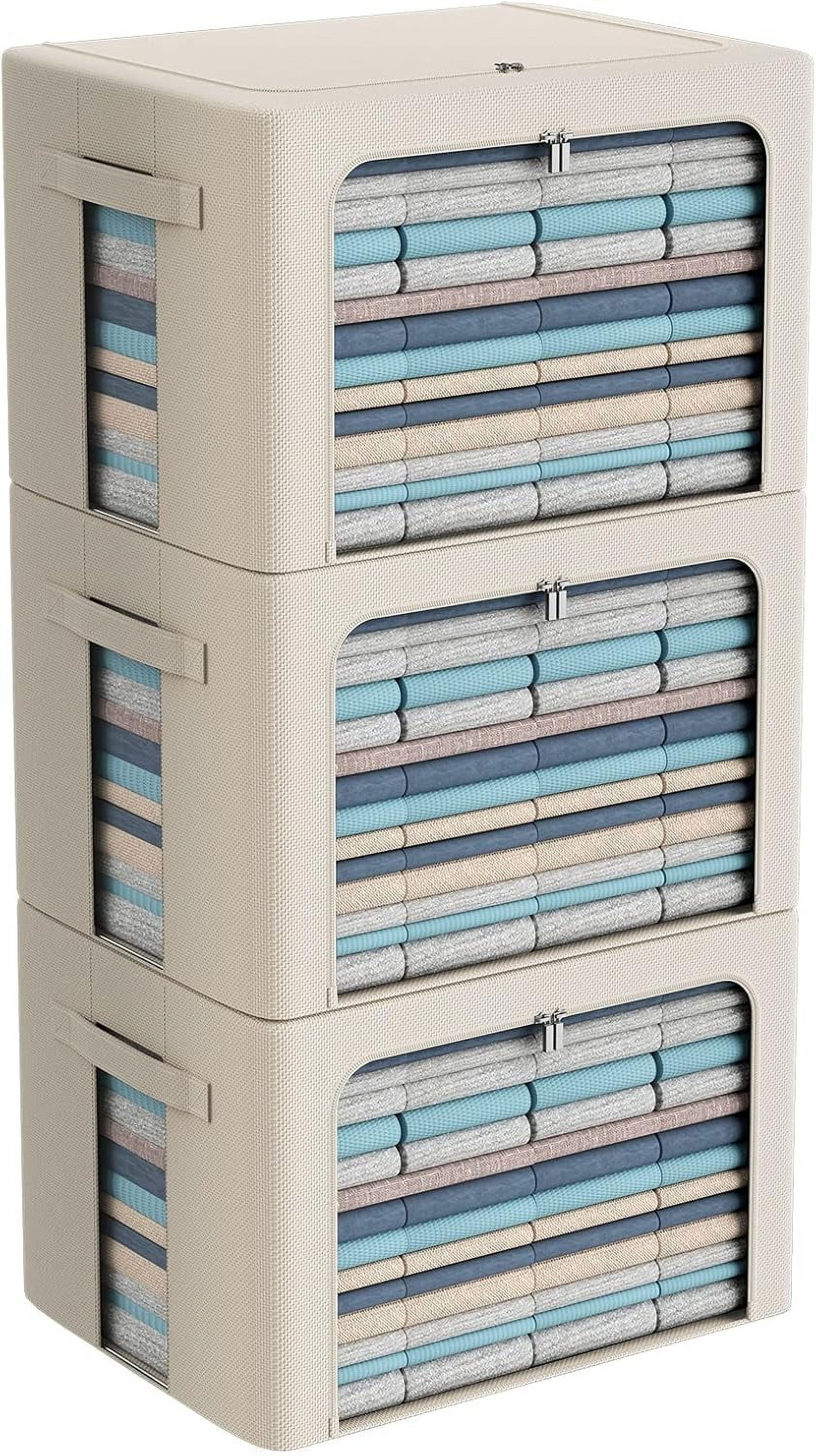 3Pack Frame Storage Box - Clothes Storage Bin Bags Oxford Fabric ...