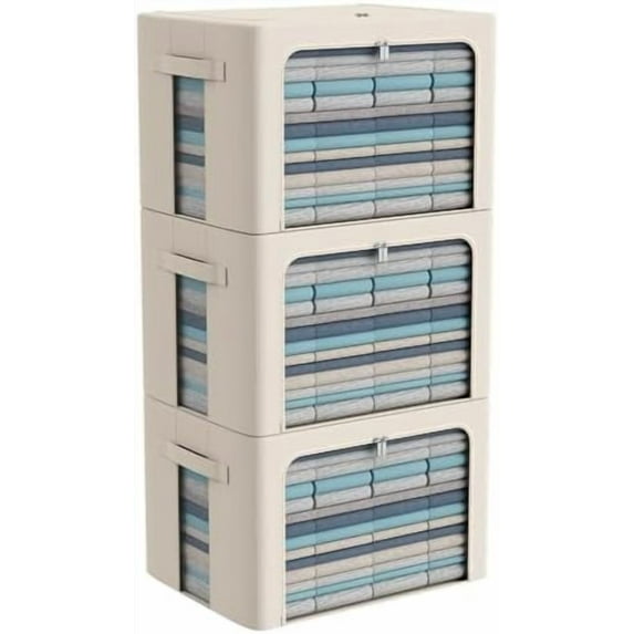 3Pack Frame Storage Box - Clothes Storage Bin Bags Oxford Fabric ...