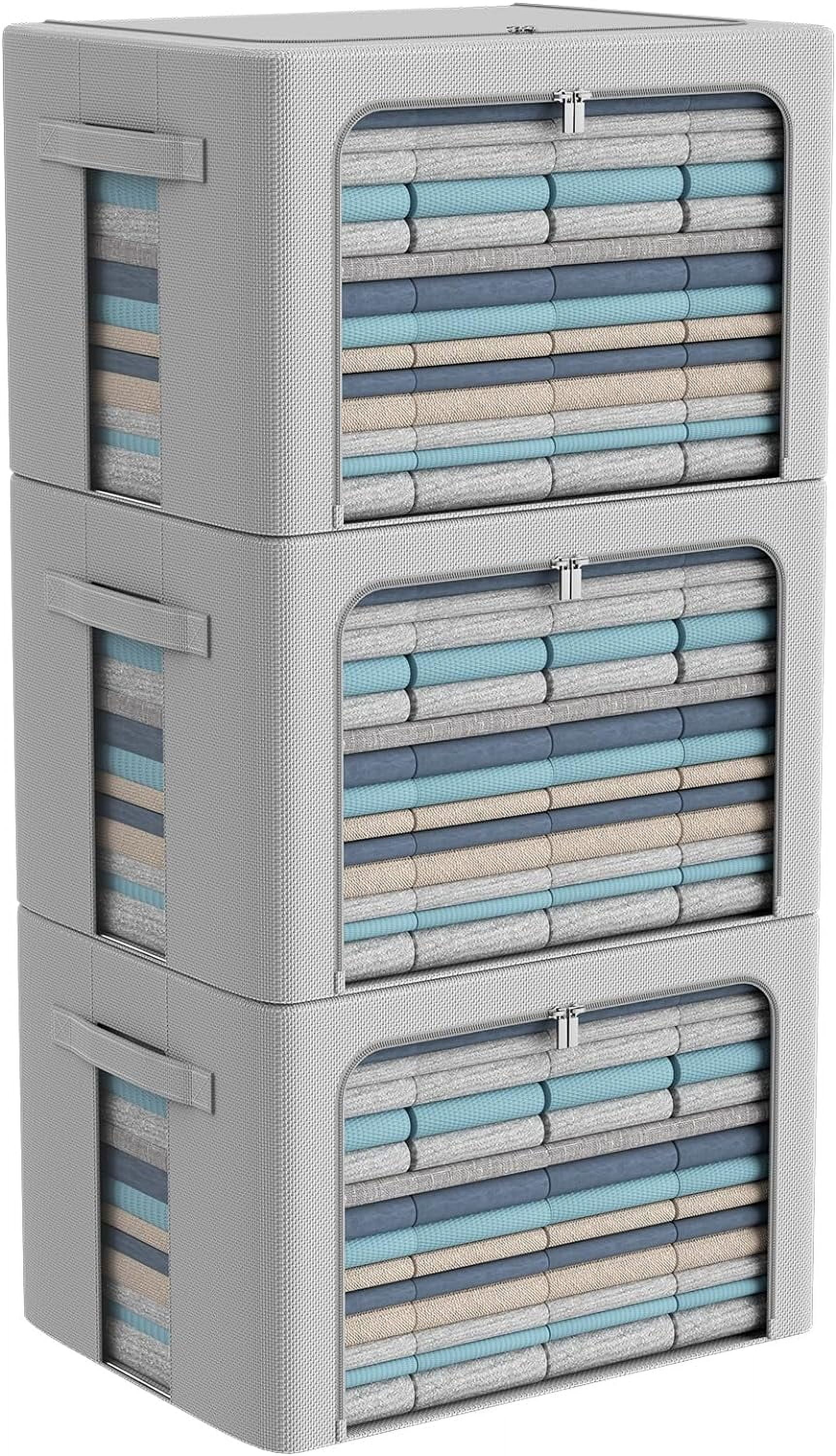 3Pack Frame Storage Box - Clothes Storage Bin Bags Oxford Fabric ...