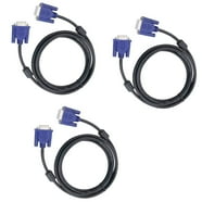 Orcaa Black Blue VGA 15 Pin Male to Male Computer Monitor Cable Wire ...