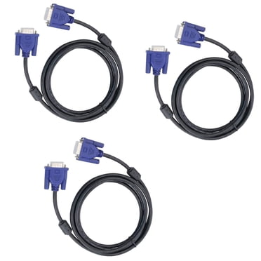 Orcaa Black Blue VGA 15 Pin Male to Male Computer Monitor Cable Wire ...