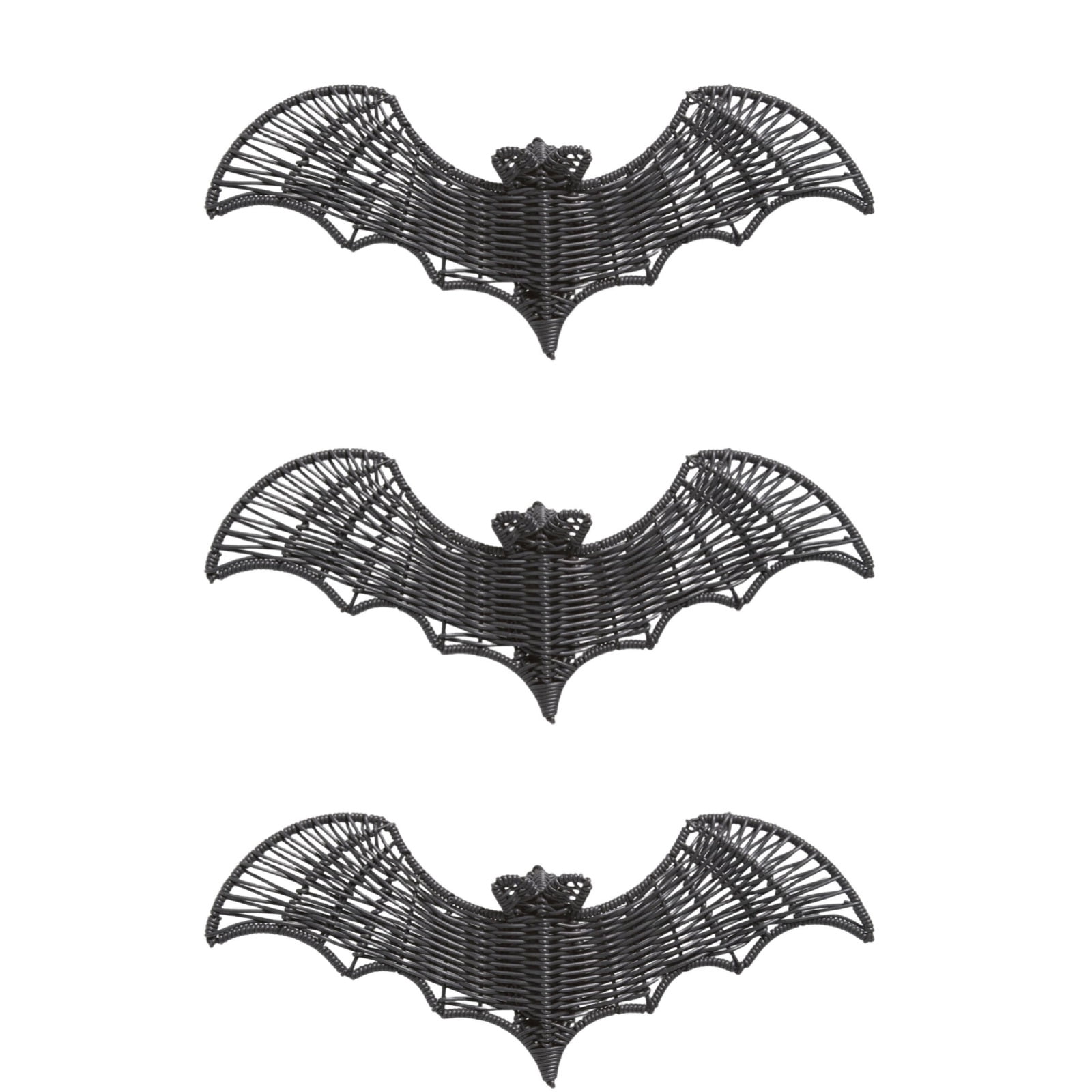3Pack Halloween Rattan Bat Decorations Spooky Halloween Bats Ornament 9 ...