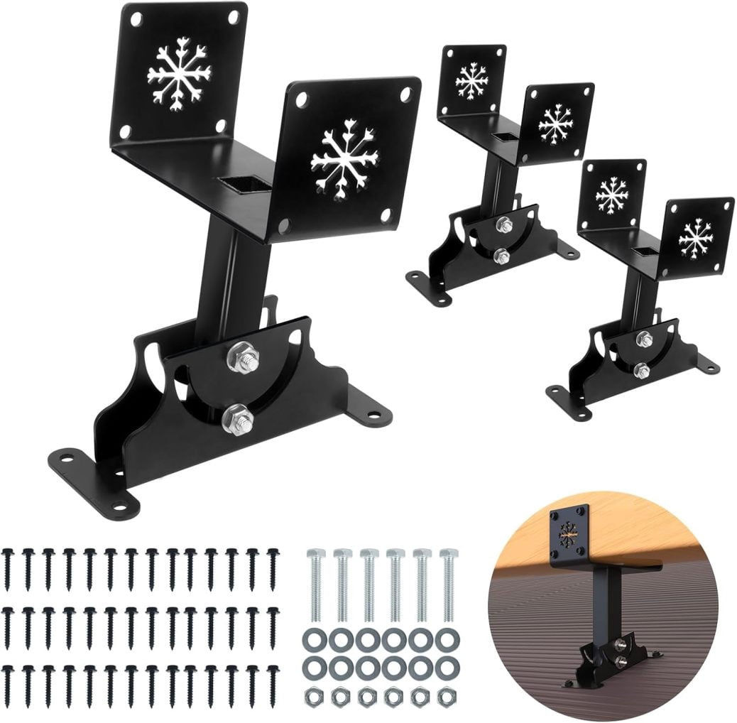 3Pack Heavy Duty Adjustable 3.55" Pergola Roof Riser Beam Brackets ...