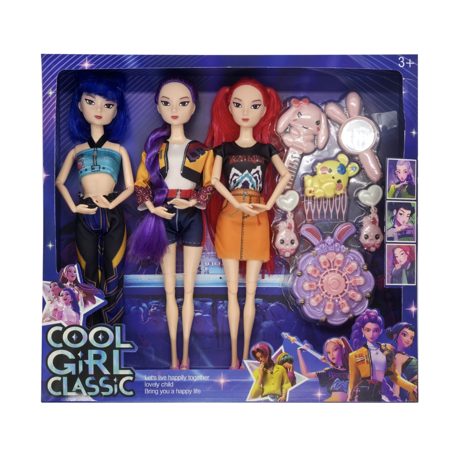 3Pack K-POp Star Singers Action Figures Set - K+POP Squad Member Figure ...