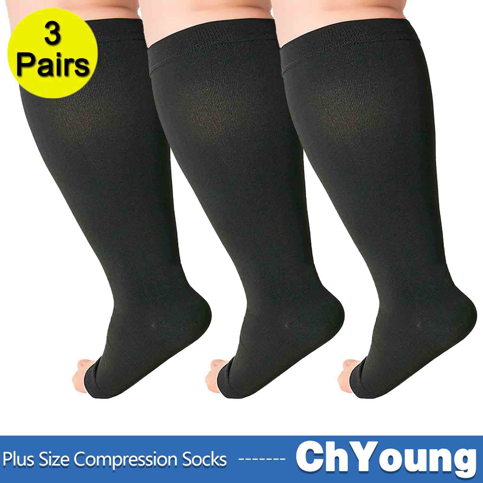 3Pack L 8# Open Toe Compression Socks for Men and Women Stockings 20 ...