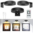 3Pack LED Picture Lights for Wall Rechargeable Battery Picture Frame ...
