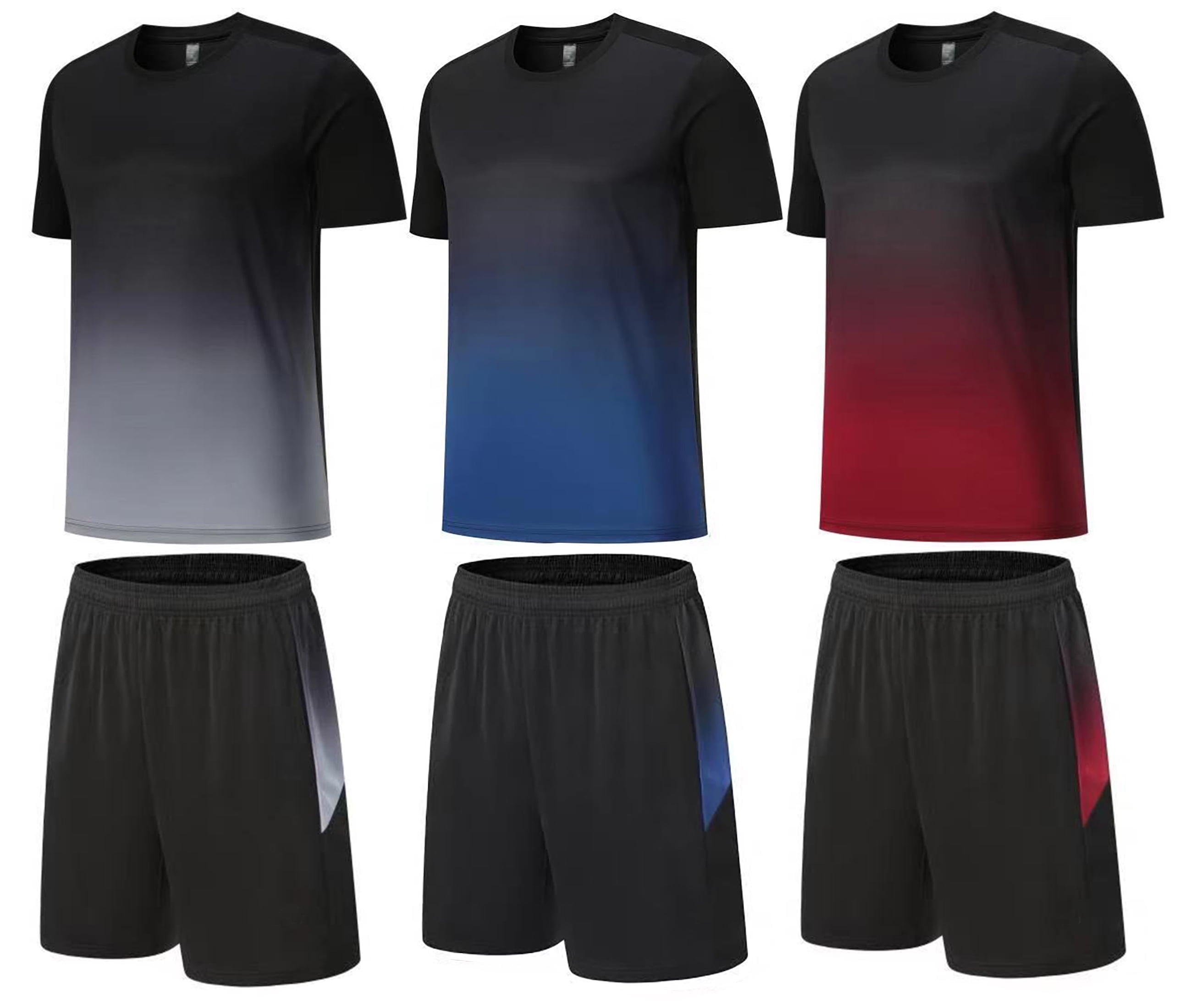 BUYJYA, Men's Workout Set, Size S-3XL, 3 Pack Gym Clothes - Walmart.com