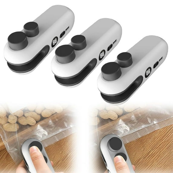 3Pack Mini Bag Sealer With Cutter and Magnet, 2025 Upgraded 2 in 1 Mini ...