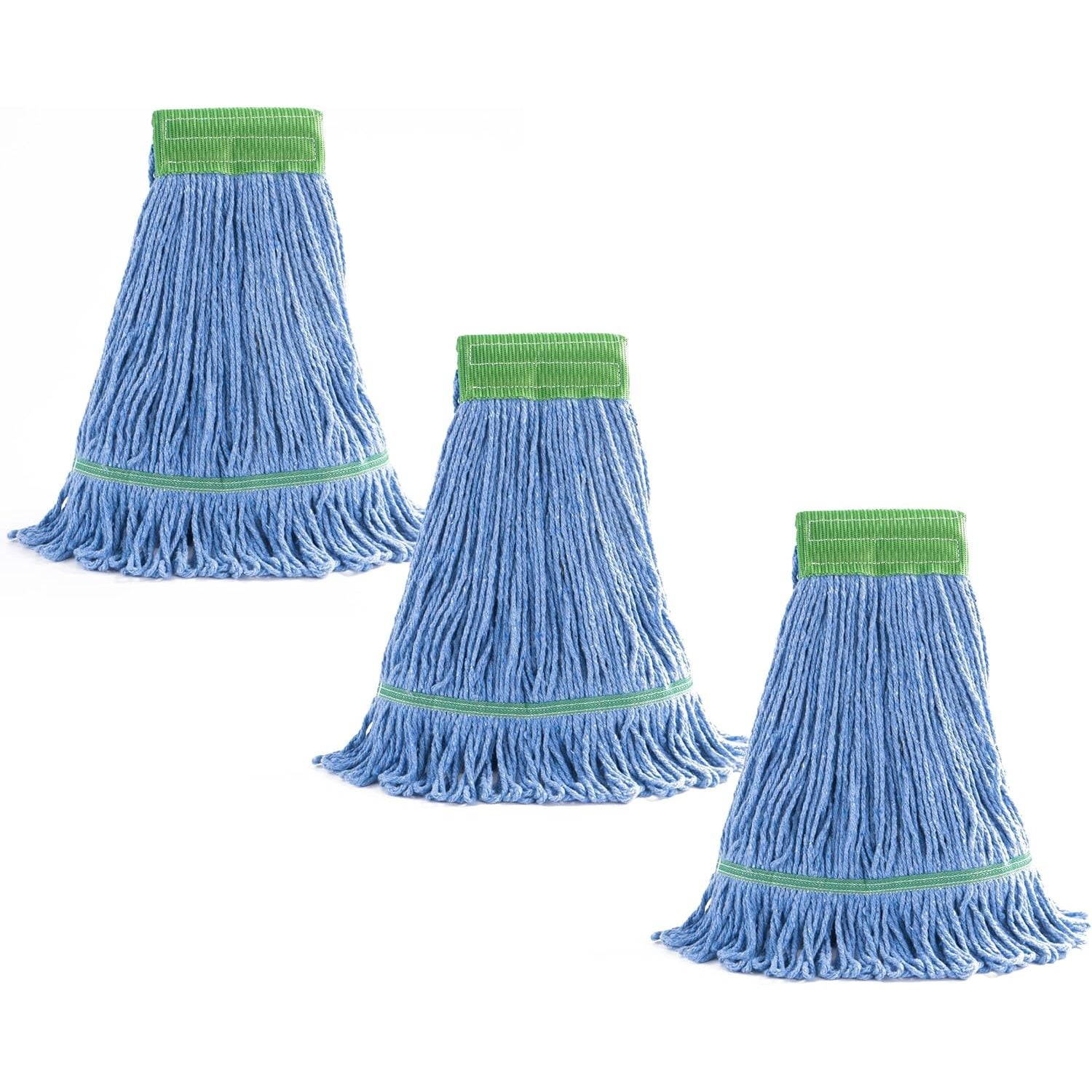 3Pack Mop Heads Commerical Grade Cotton Loop-End Heavy Duty String Mop ...