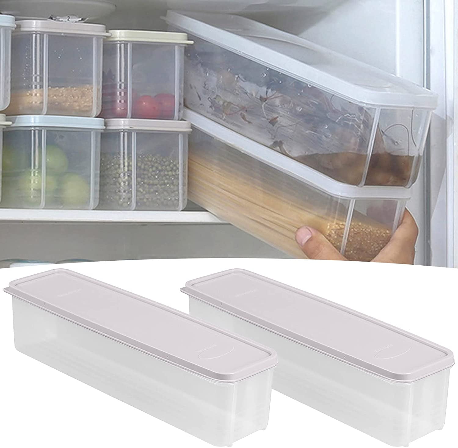 3Pack Pasta Container Noodle Storage Box,Rectangular Food Storage Box ...