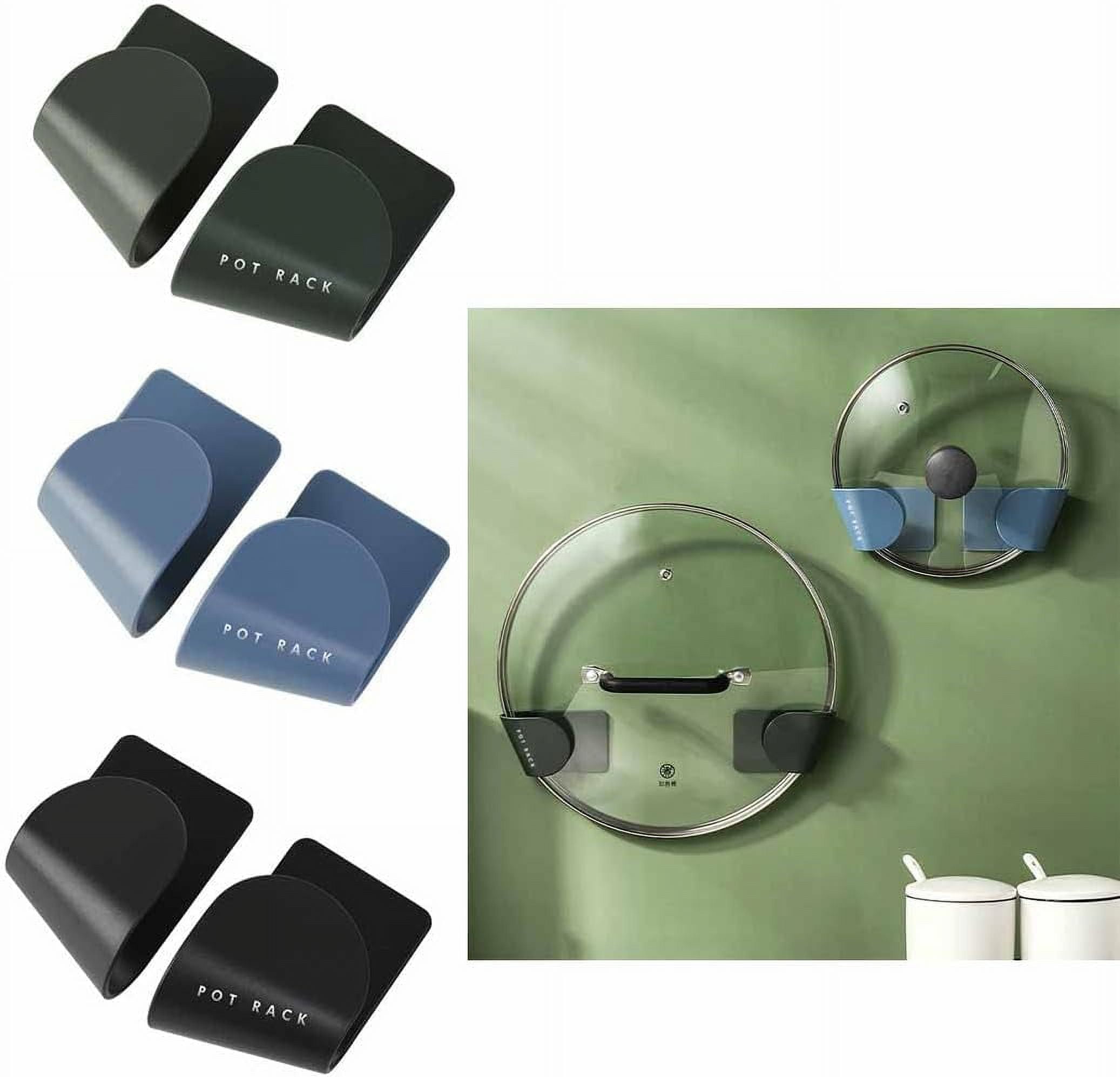 3Pack Pot Lid Stand Holder Pot and Pan Organizer Pan Lid Holders Self ...