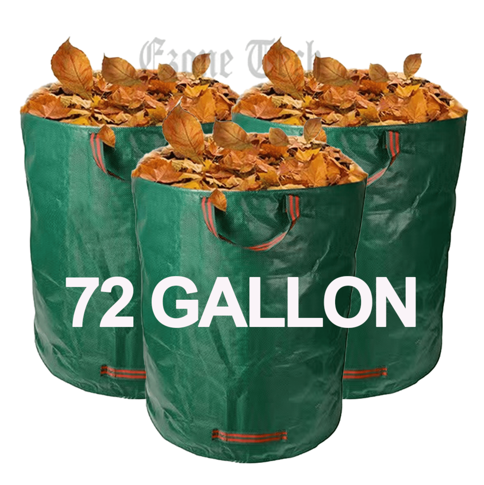 3Pack Reusable Garden Waste Bags 72 Gallon Yard Leaf Lawn Trash Waste ...