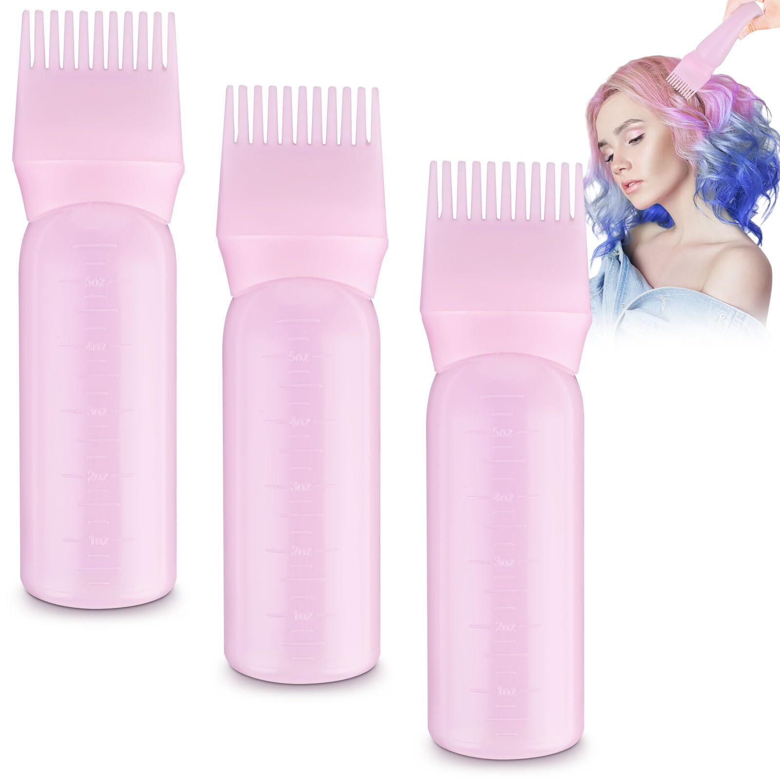 3pack Root Comb Applicator Bottle 6 Ounce Hair Oil Applicator Bottle