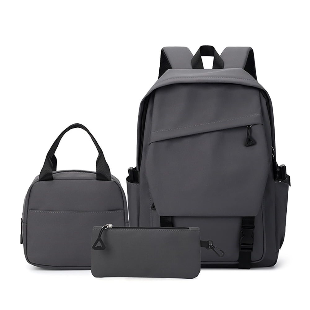 3Pack Schoolbag Set, Double-shoulder Nylon Backpack With Insulation ...