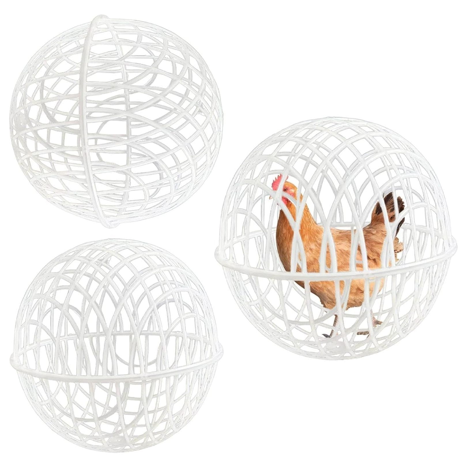 3Pack -Shaped Movable Chicken Coop, Outdoor Rollable Round Chicken Cage ...