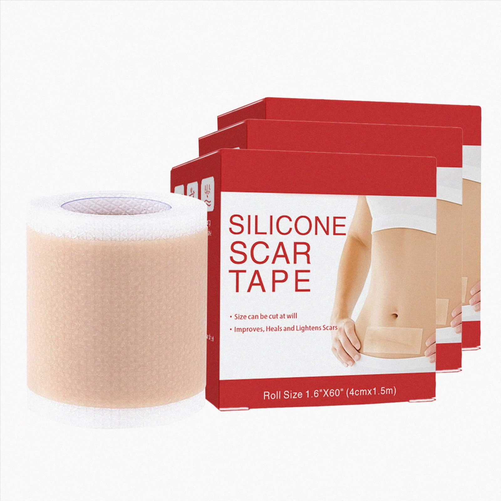 3Pack Silicone Scar Plasters - 1.6"X60" Silicone Scar Plasters for the ...