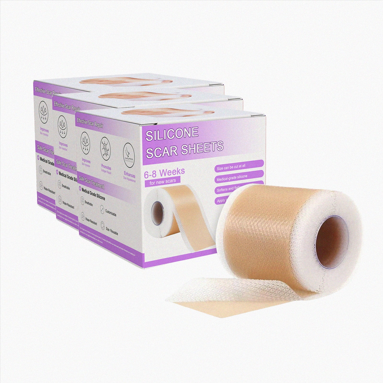 3Pack Silicone Scar Plasters - 4 x 150 cm Silicone Scar Plasters for ...