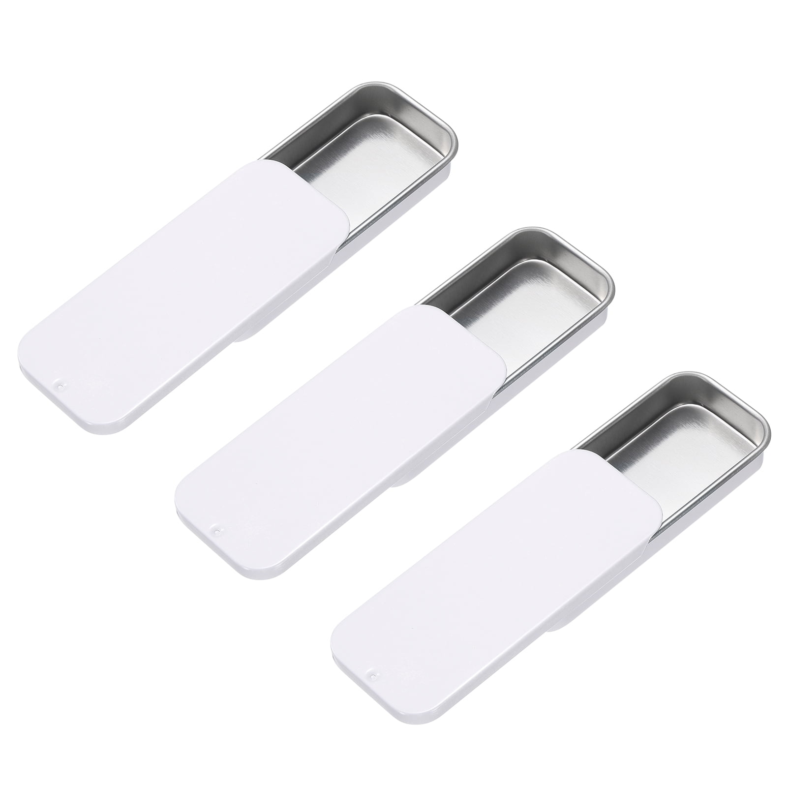 3Pack Slide Top Tin Containers, 3"x1"x0.4" Mini Metal Empty Tins Box ...