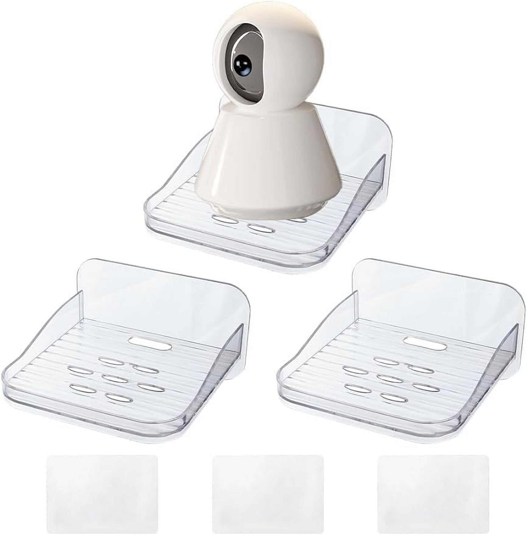 3Pack Small Plastic Floating Shelves for Wall 4.6×4.3inch Wall Mounted ...