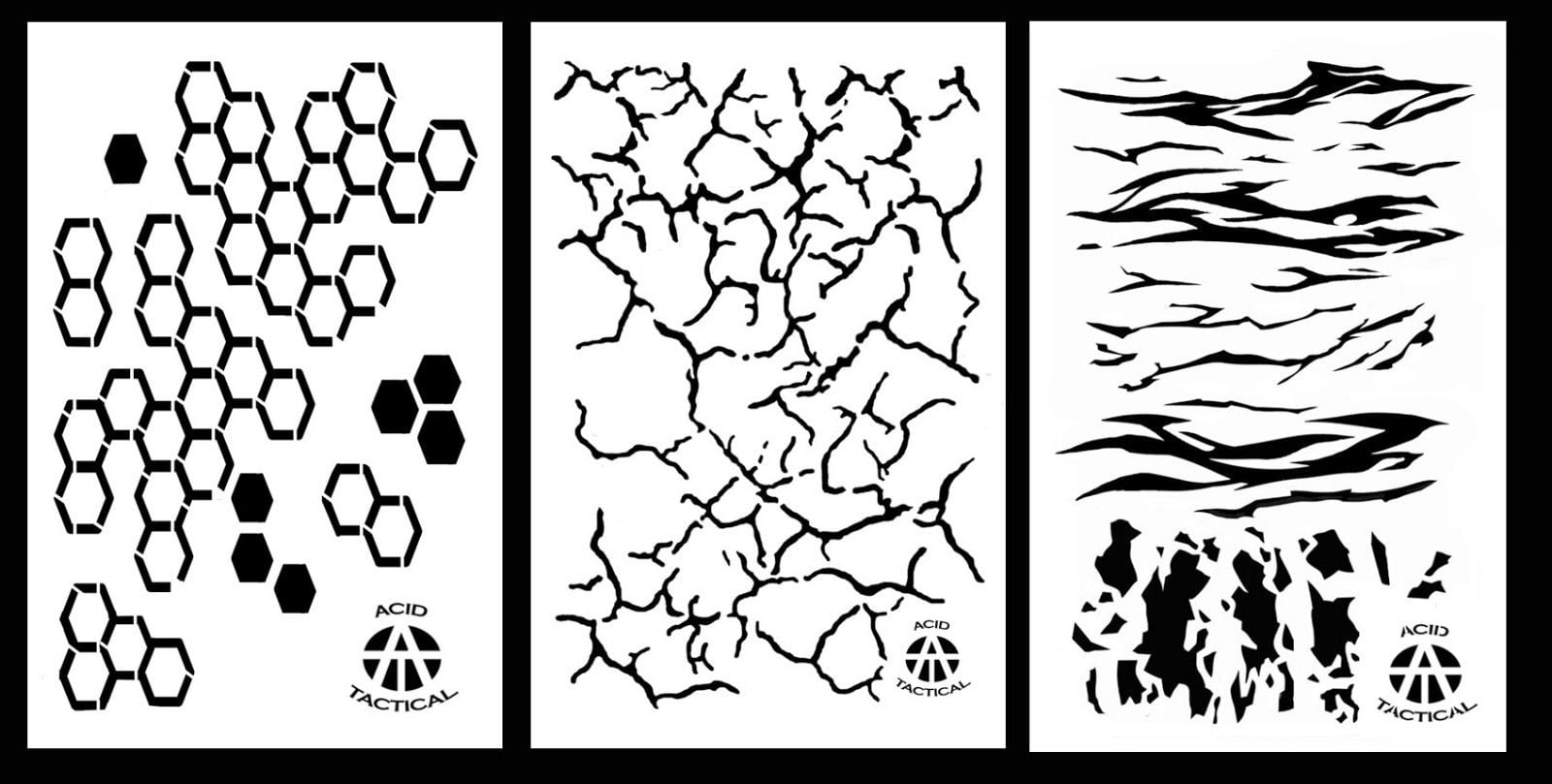 3Pack! Spray Paint Camouflage Camo Stencils Jon Boat CrackedHexacam ...