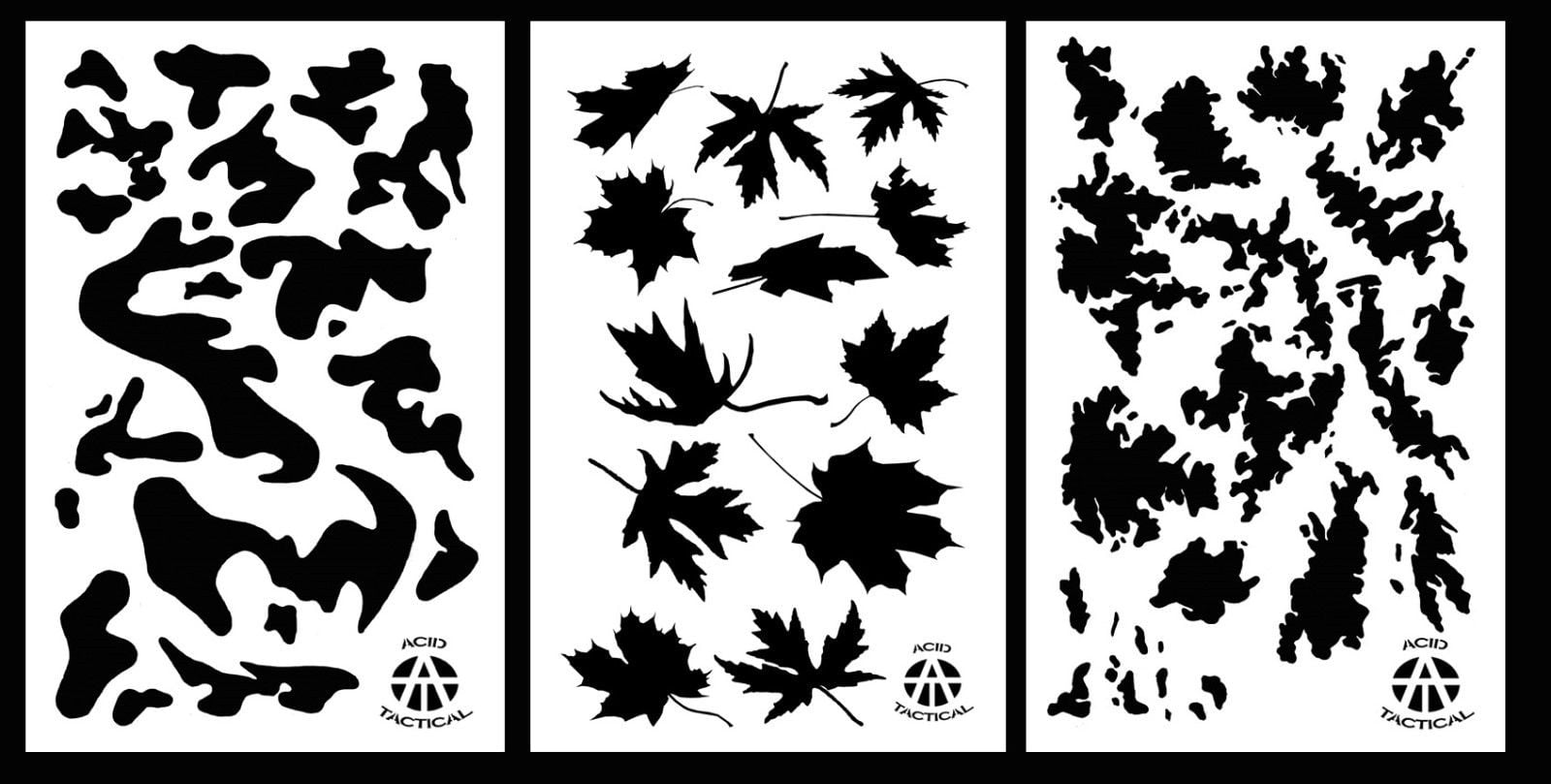 3Pack! Spray Paint Camouflage Stencils 14" TACS - Leafy Maple - Army ...