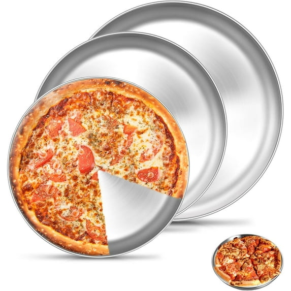 3Pack Stainless Steel Pizza Pan for Oven Personal Pizza Pans, 9 Inch ...