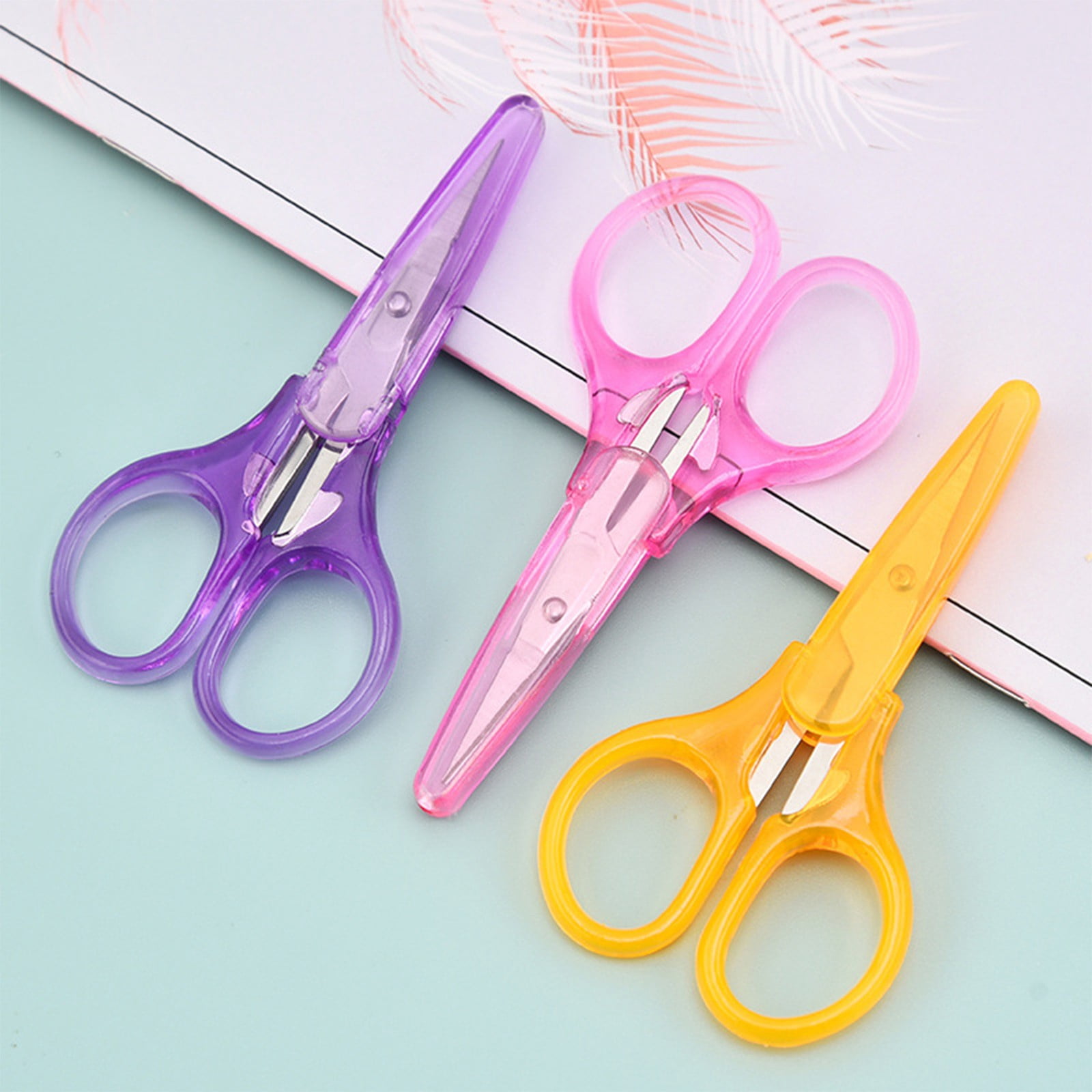 3Pack Stainless Steel Scissors, Comfortable Plastic Handle Sharp Smooth ...