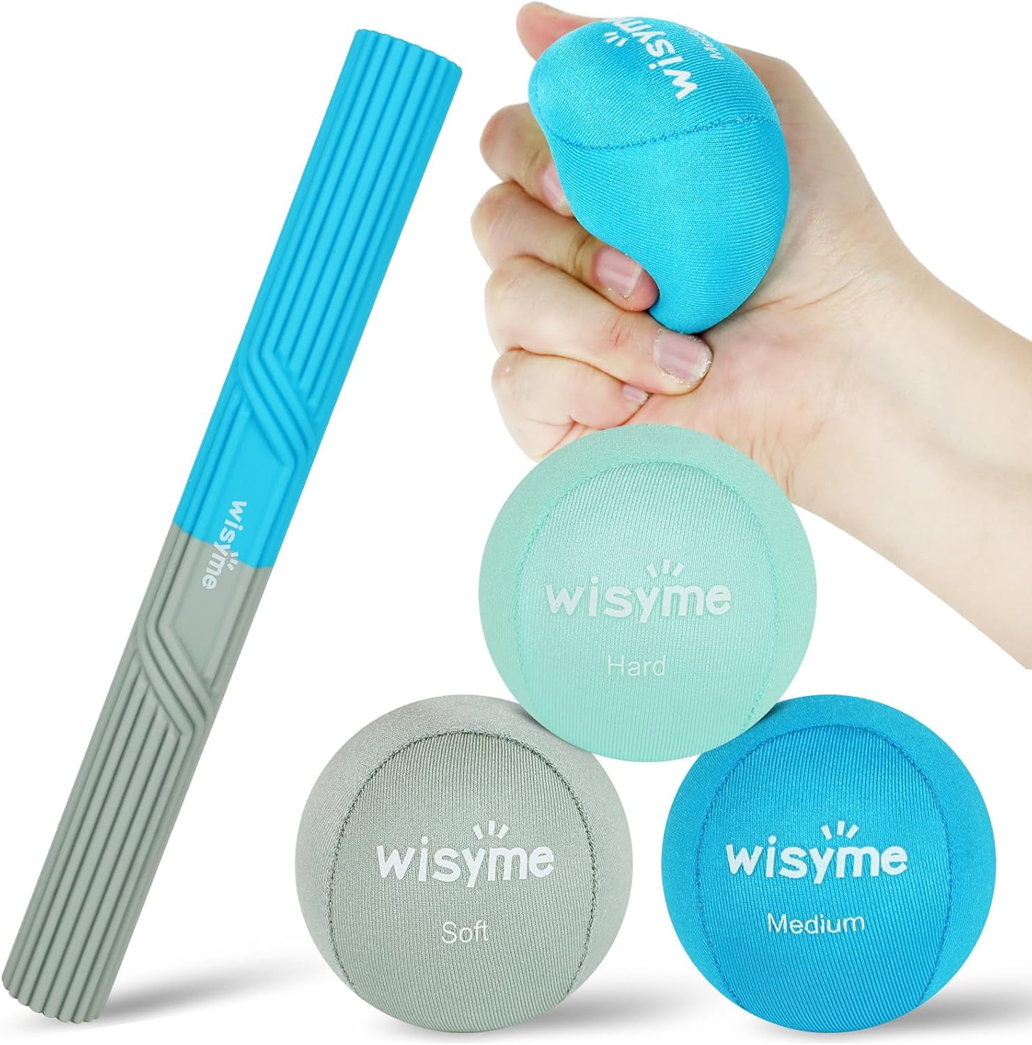3Pack Stress Balls for Adults & 1Pack Twist Hand Exerciser Bars, Hand ...
