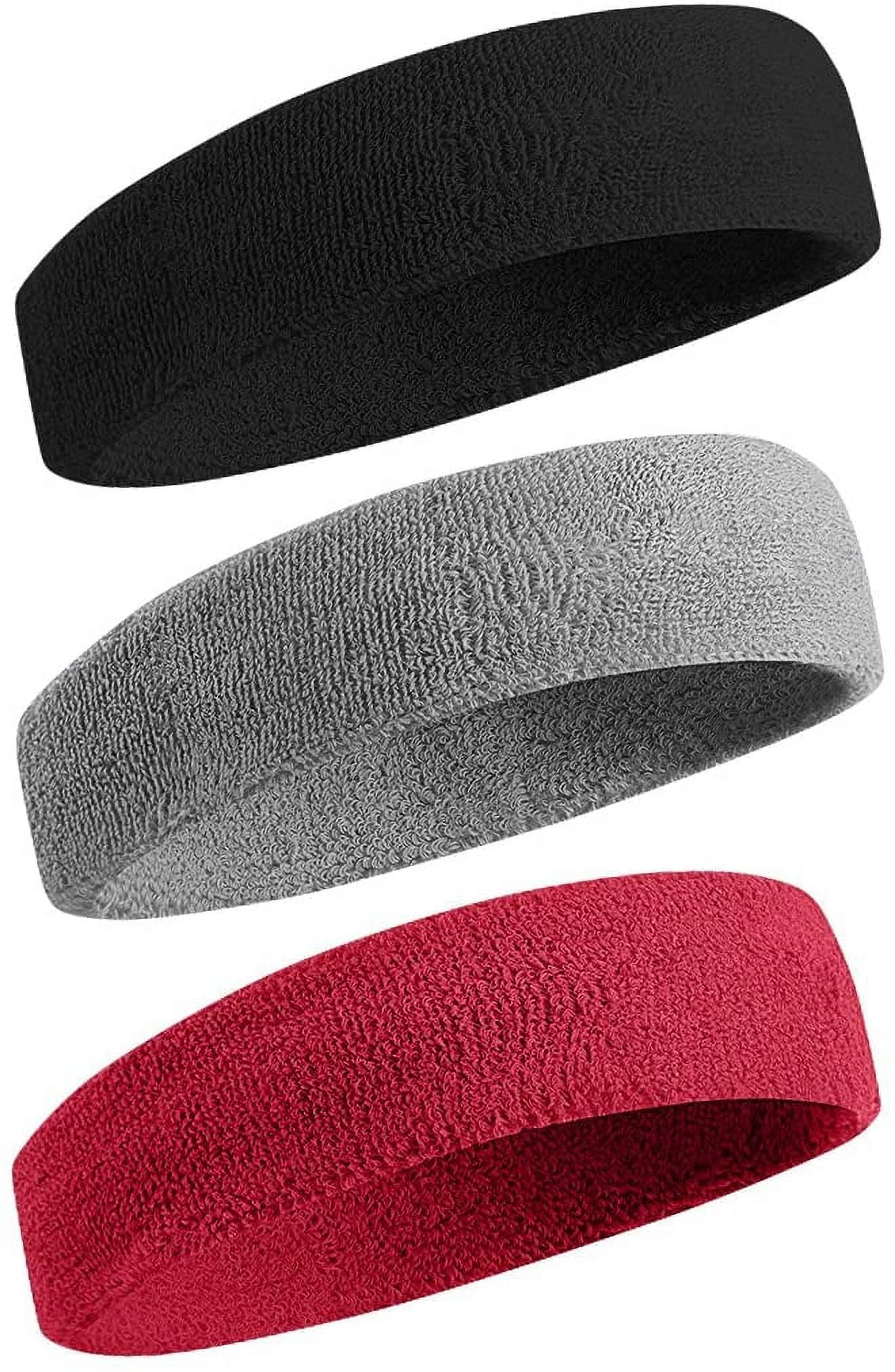 3Pack Sweatbands Sports Headband for Men & Women - Moisture Wicking ...