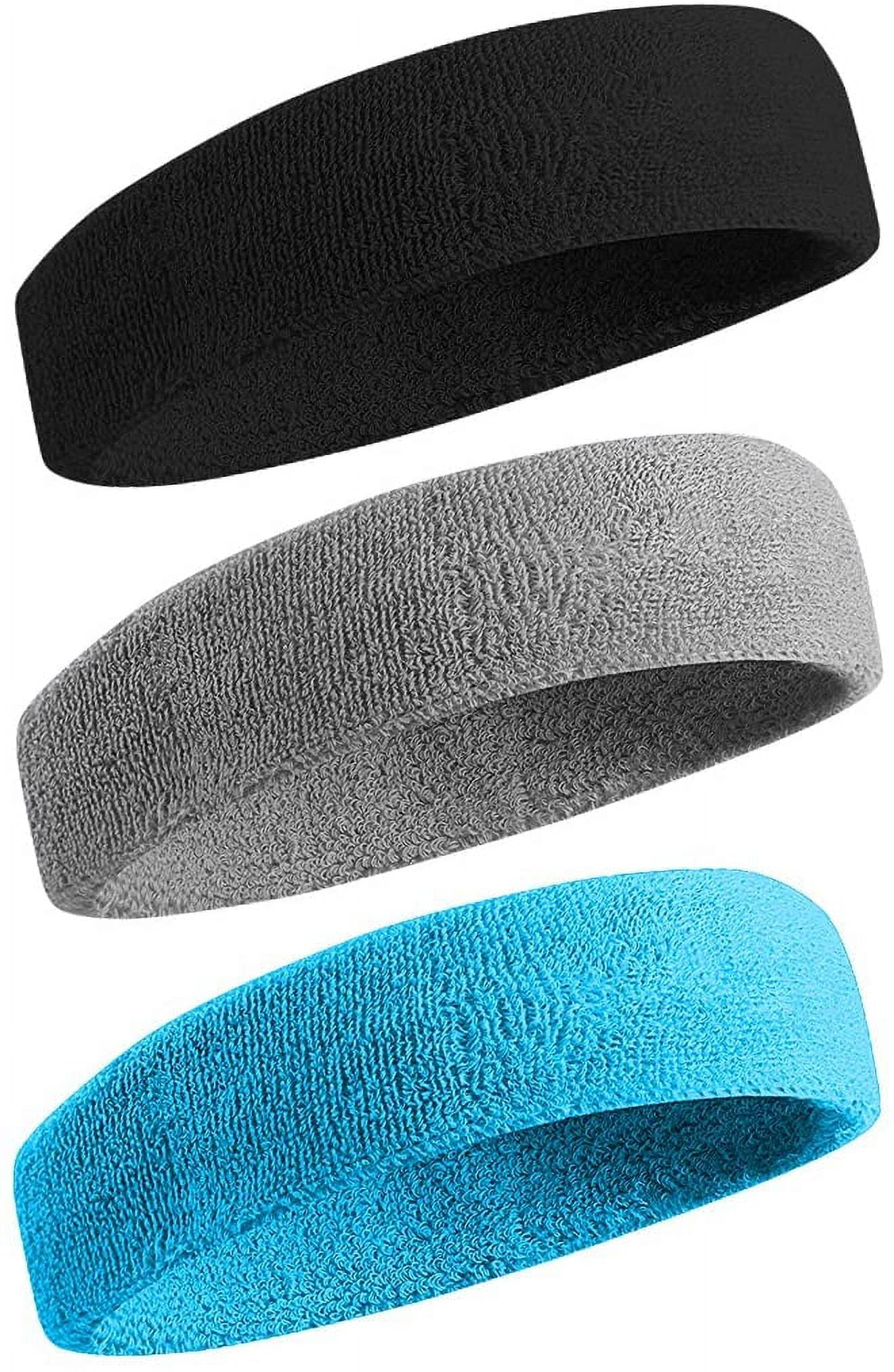 3Pack Sweatbands Sports Headband for Men & Women - Moisture Wicking ...