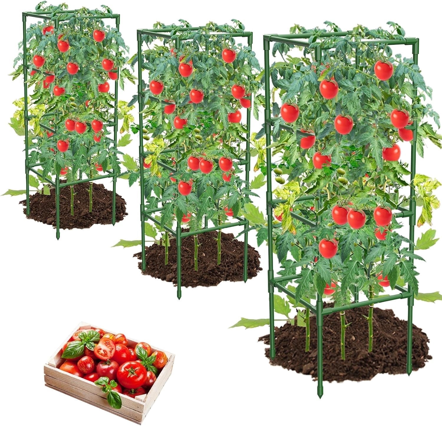 Tufmunb 3pk Tomato Cages, 14.57x14.57x55.12 in Garden Support - Walmart.com