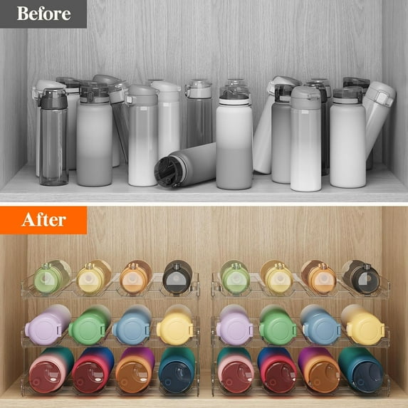 3Pack, Water Bottle Holder, Stackable Water Bottle Organizer for ...
