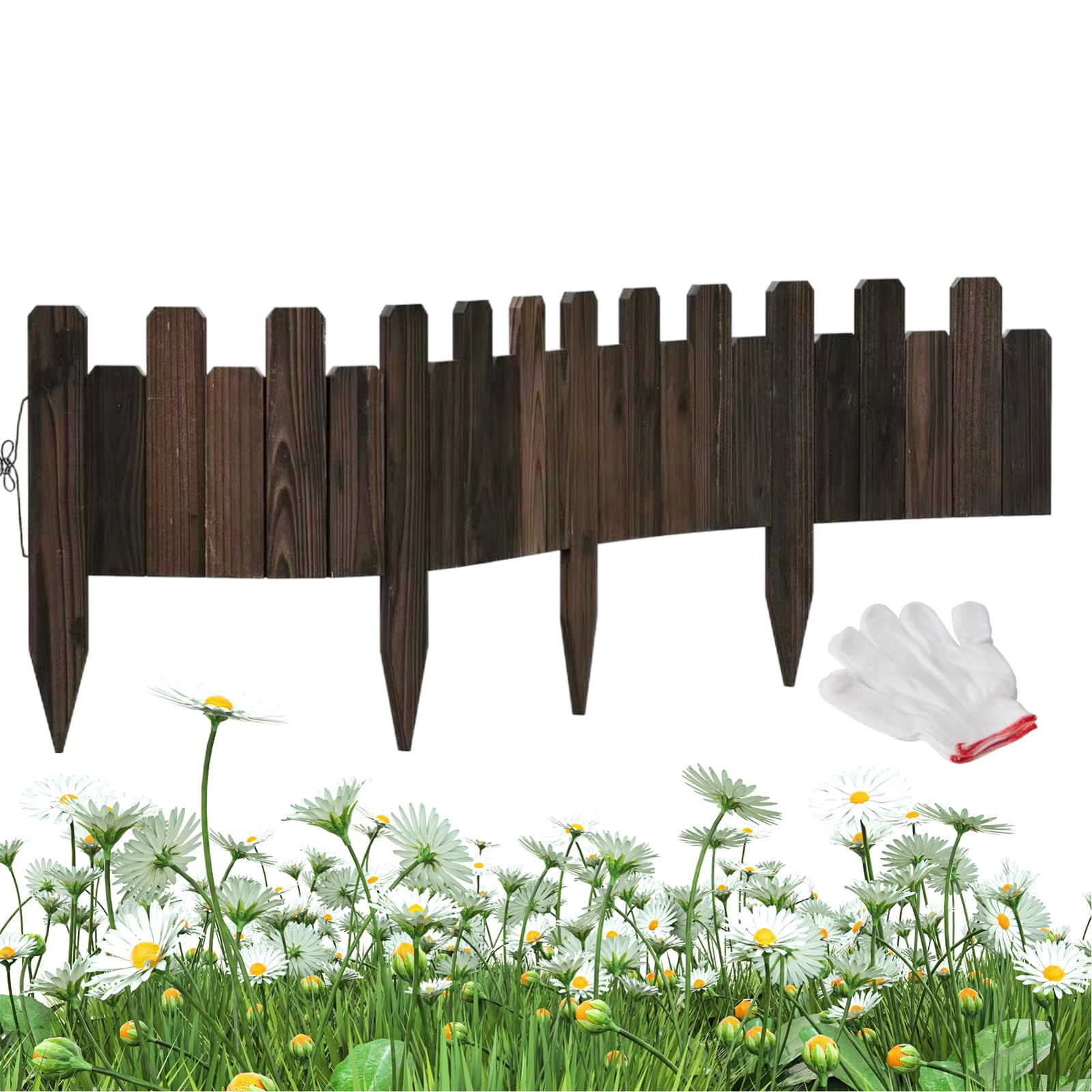 3Pack Wood Garden Edging RRF12 Garden Fence Border Landscape Edging ...