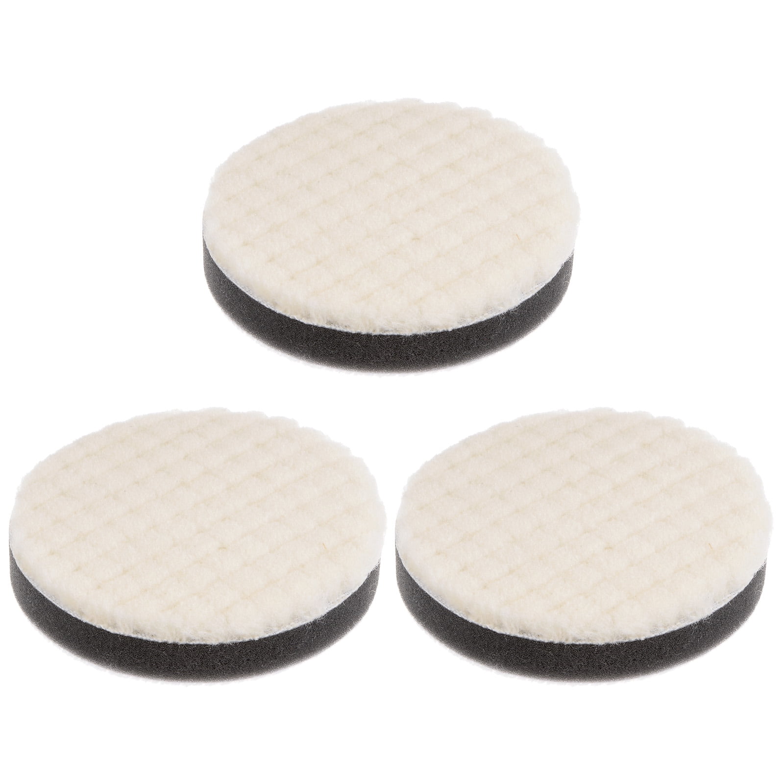 3Pack Wool Polishing Pads 3 inch Felt Sponge Pad Hook and Loop Buffing ...