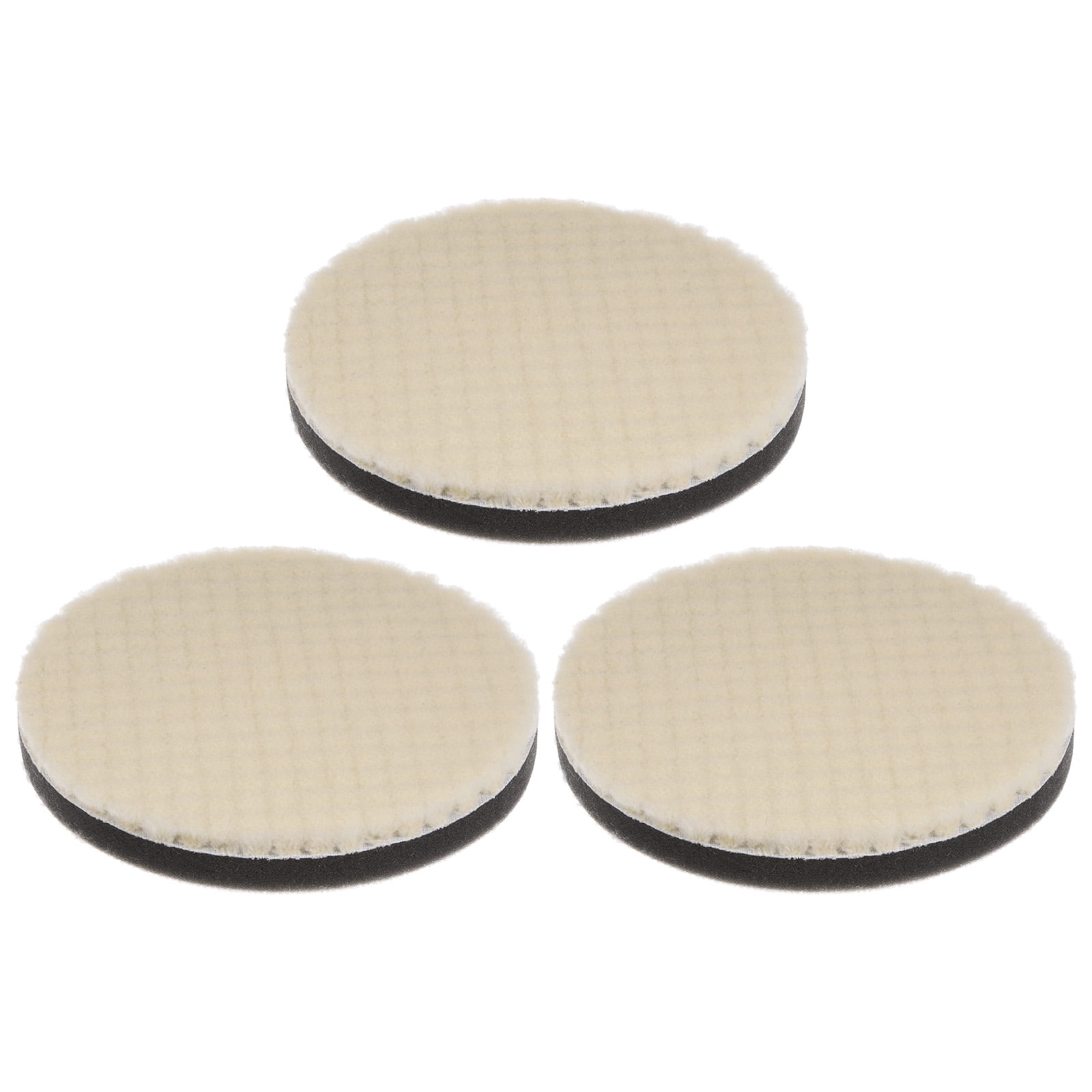 3Pack Wool Polishing Pads 5 inch Felt Sponge Pad Hook and Loop Buffing ...