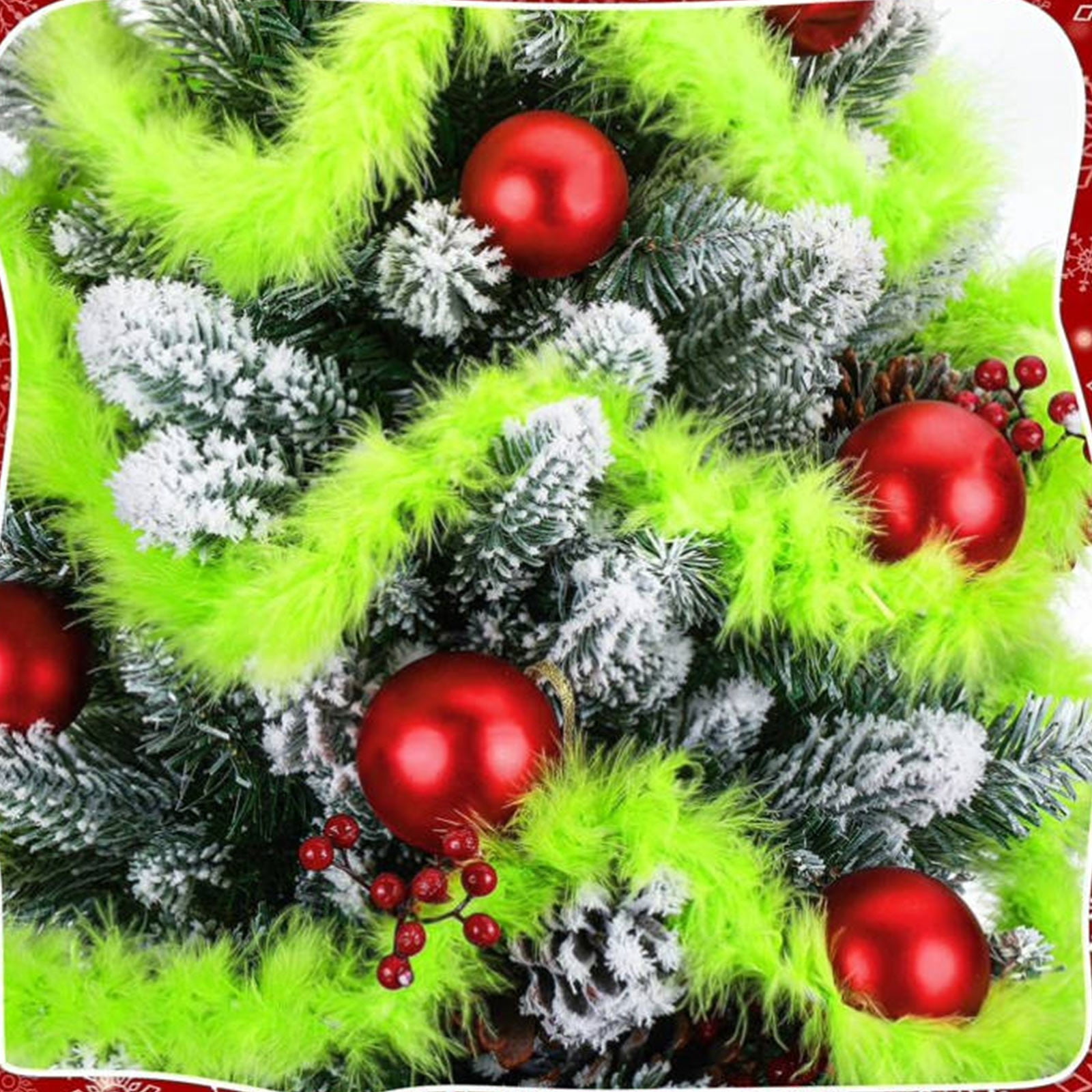 3Packs Christmas Faux Fur Garland Total 20Ft Fabric Roll Winding Tree ...