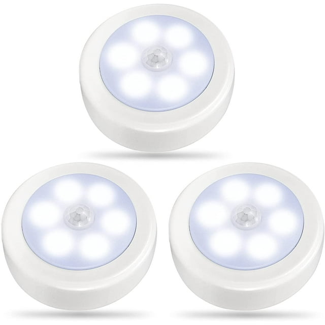 3Packs Motion Sensor Light Indoor,LED Closet Lights,Night Light Battery ...