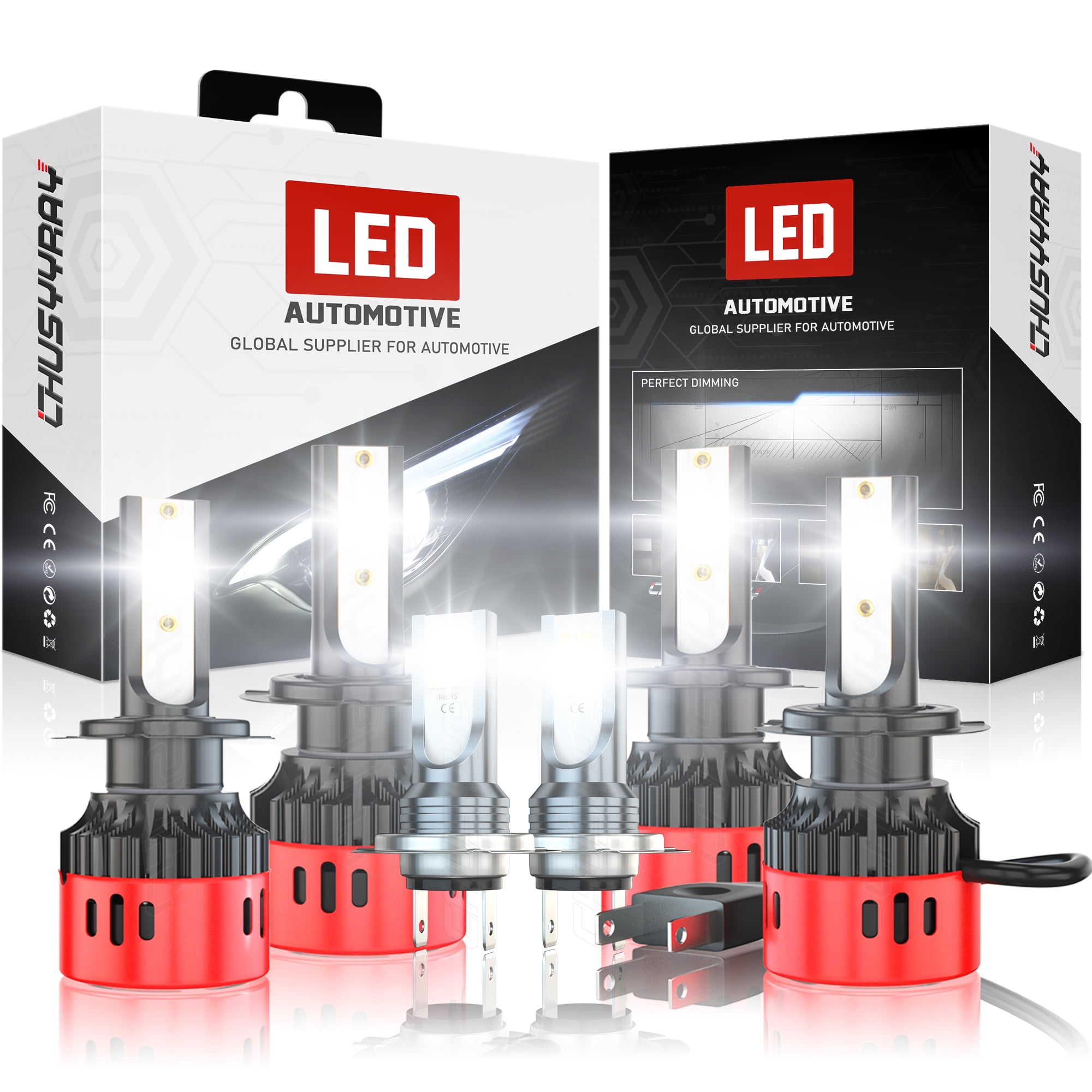 3Pair H7 LED Headlight H7+H7 Hi-Lo Beam + H7 Fog Light Bulb Plug&Play ...